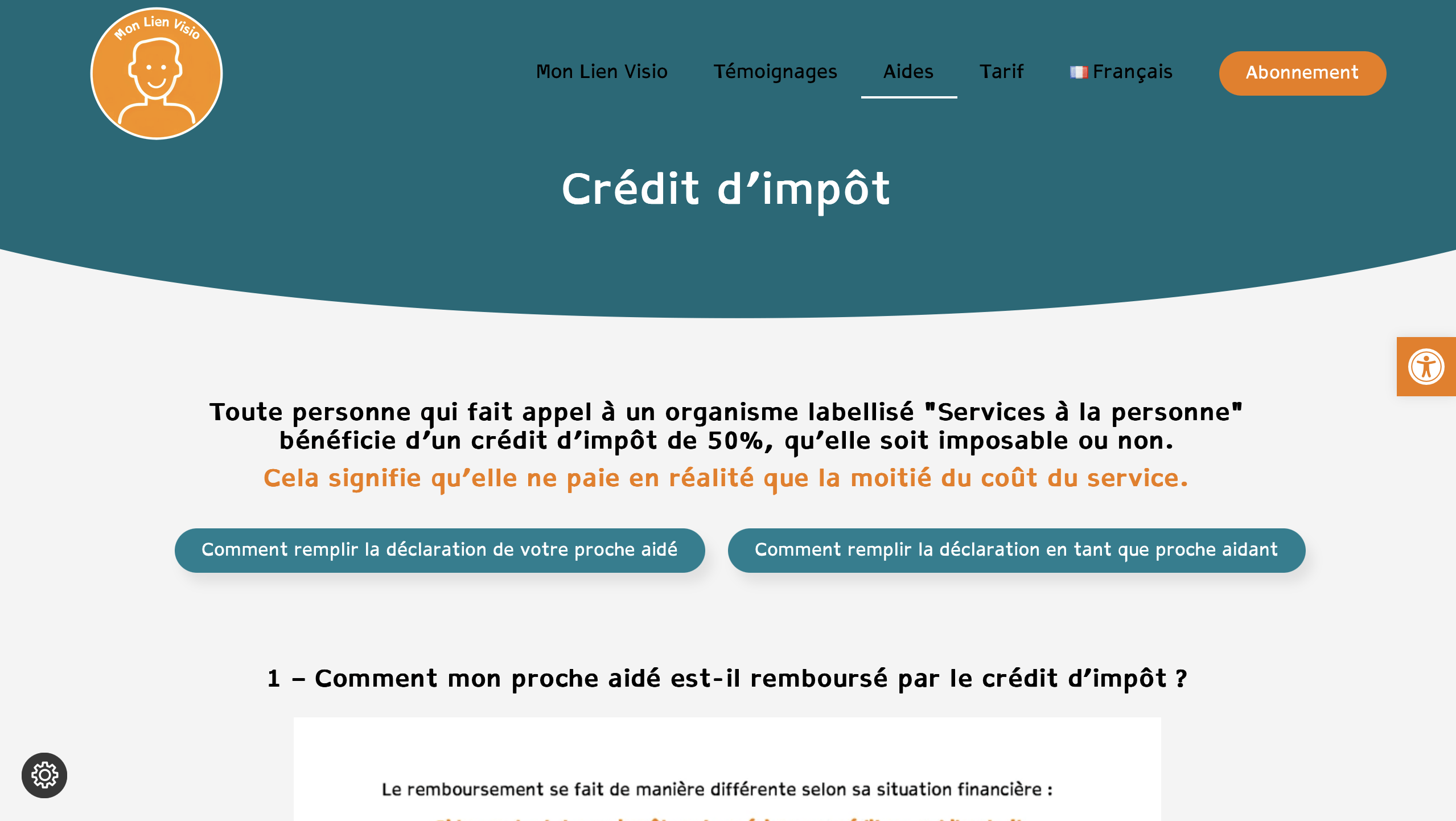 Crédit d'impôt à hauteur de 50% | Mon Lien Visio